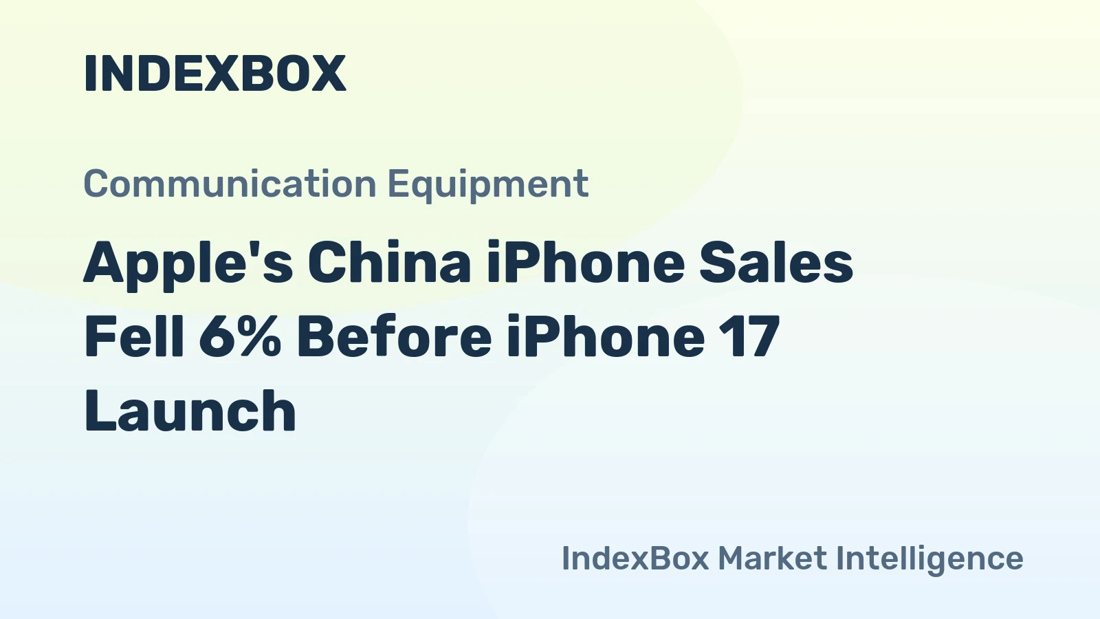 Apple's China iPhone Sales Fell 6% Before iPhone 17 Launch