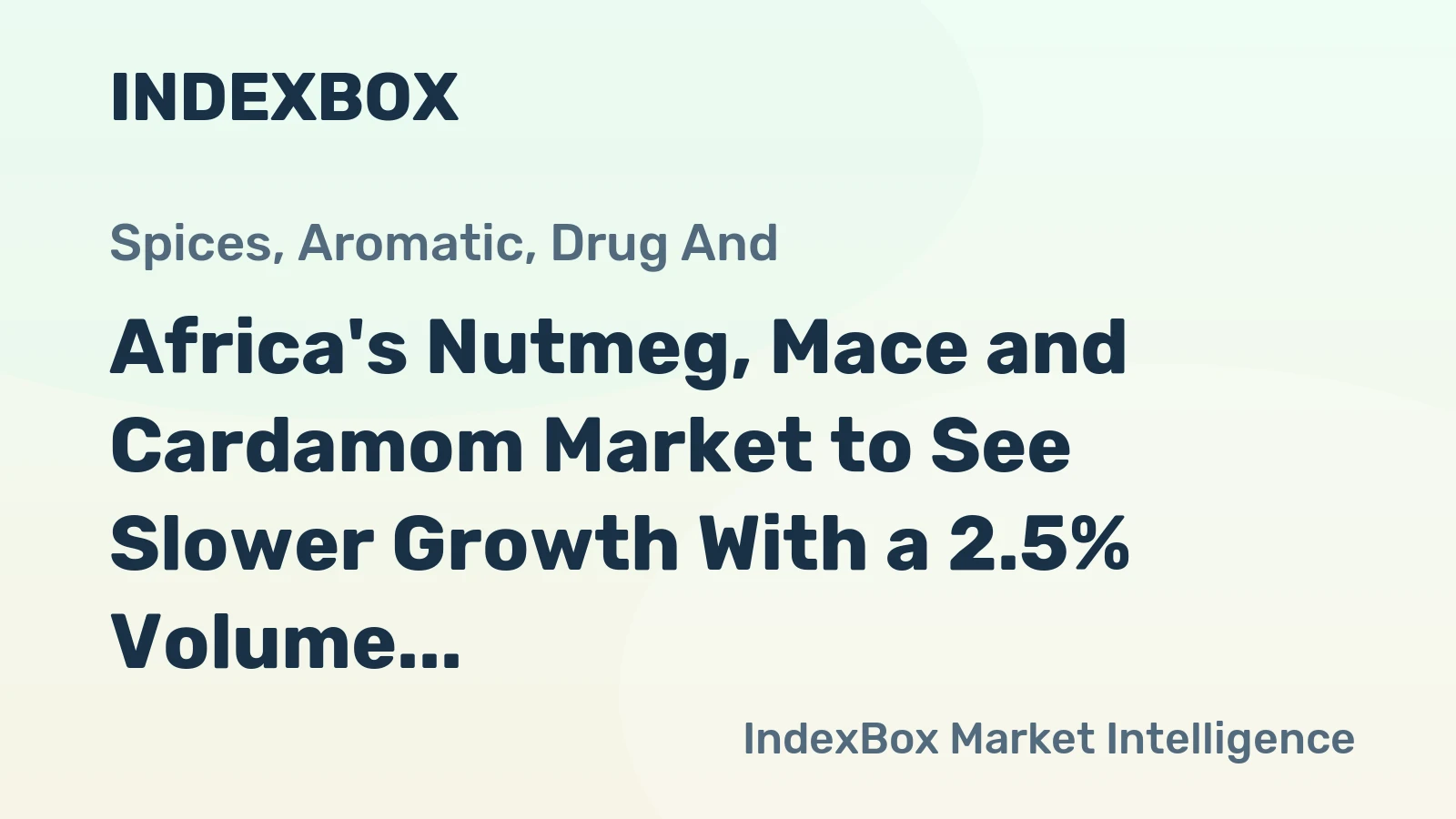 Africa's Nutmeg, Mace and Cardamom Market to See Slower Growth With a 2.5% Volume CAGR Through 2035