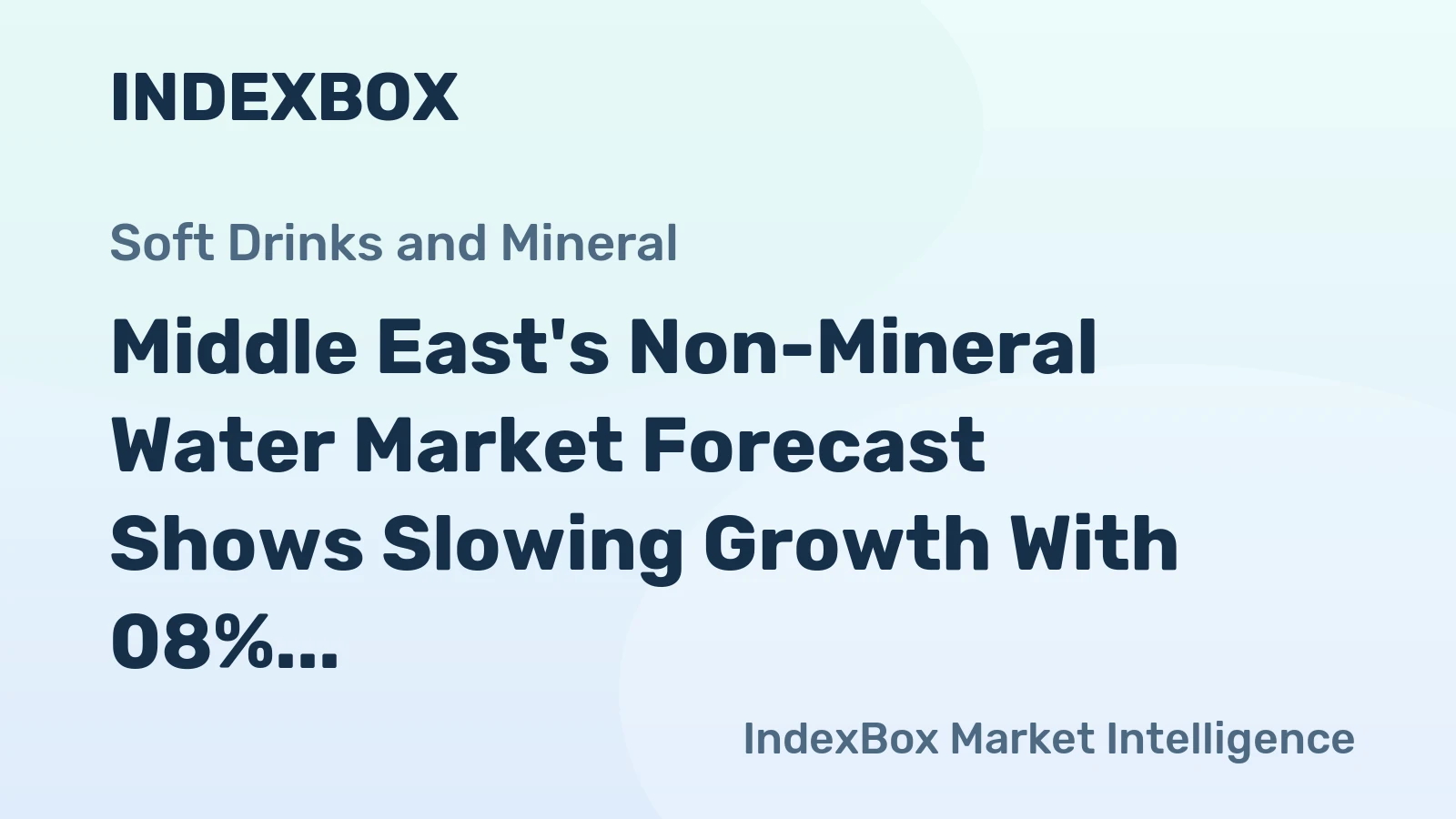 Middle East's Non-Mineral Water Market Forecast Shows Slowing Growth With 08% Volume CAGR Through 2035