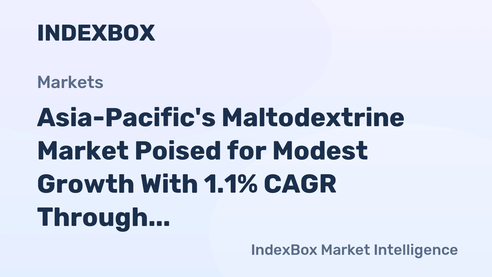 Asia-Pacific's Maltodextrine Market Poised for Modest Growth With 1.1% CAGR Through 2035