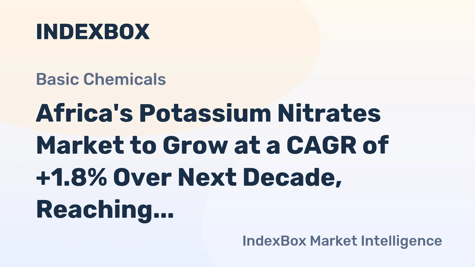 Africa's Potassium Nitrates Market to Grow at a CAGR of +1.8% Over Next Decade, Reaching $343M by 2035