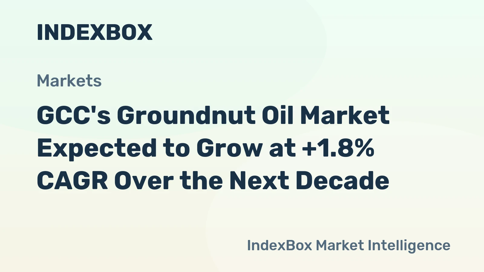 GCC's Groundnut Oil Market Expected to Grow at +1.8% CAGR Over the Next Decade