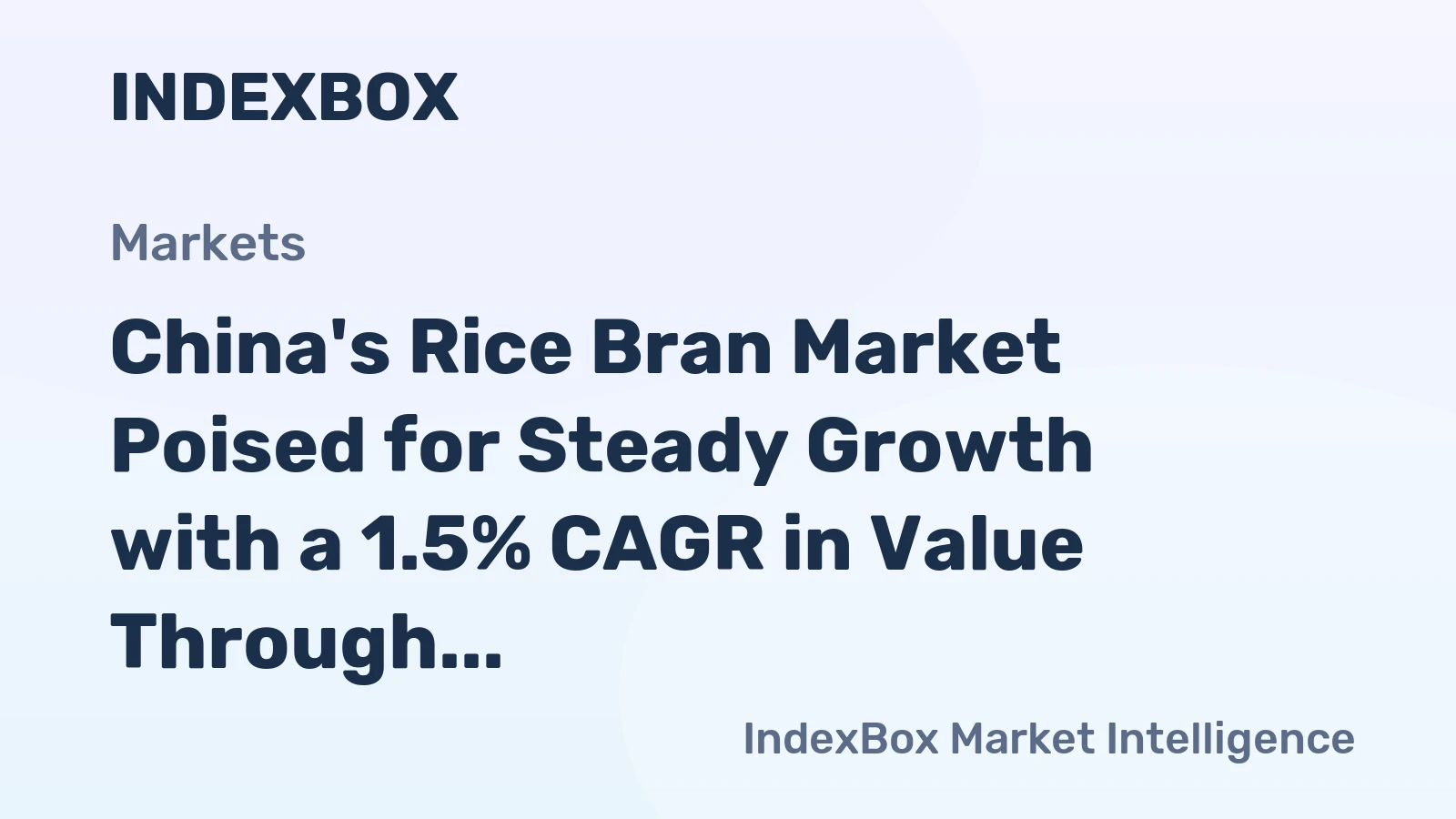 China's Rice Bran Market Poised for Steady Growth with a 1.5% CAGR in Value Through 2035