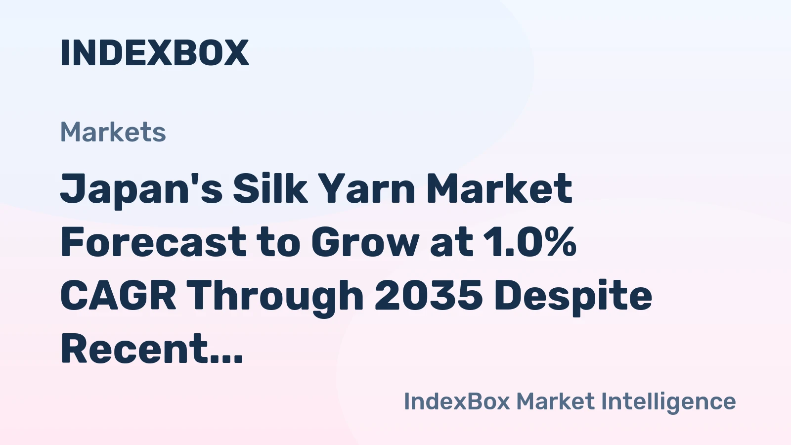 Japan's Silk Yarn Market Forecast to Grow at 1.0% CAGR Through 2035 Despite Recent Contraction