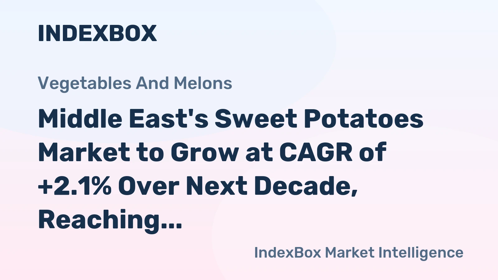 Middle East's Sweet Potatoes Market to Grow at CAGR of +2.1% Over Next Decade, Reaching $110M by 2035