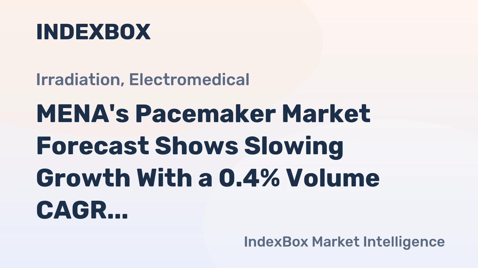 MENA's Pacemaker Market Forecast Shows Slowing Growth With a 0.4% Volume CAGR Through 2035