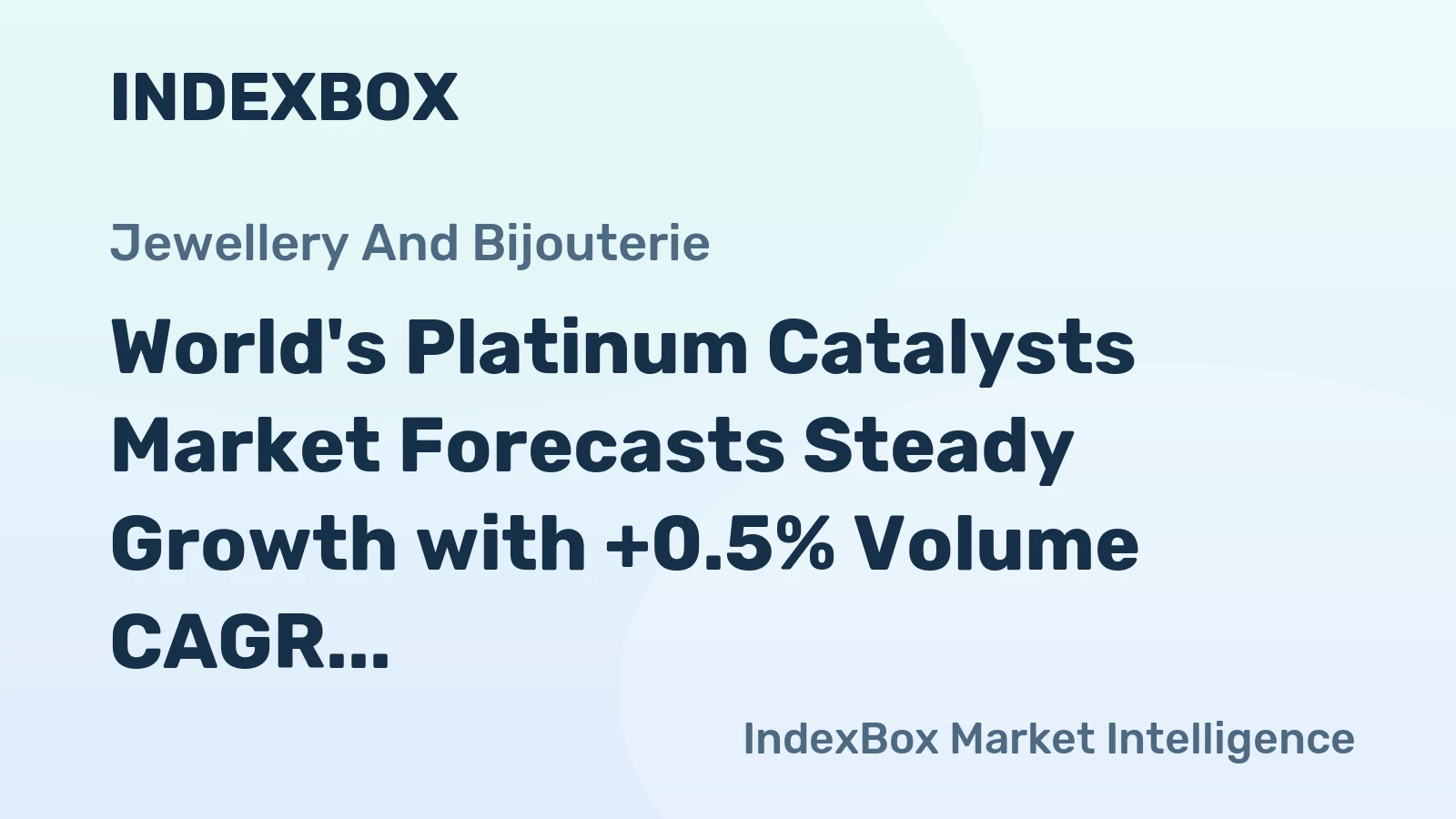 World's Platinum Catalysts Market Forecasts Steady Growth with +0.5% Volume CAGR Through 2035