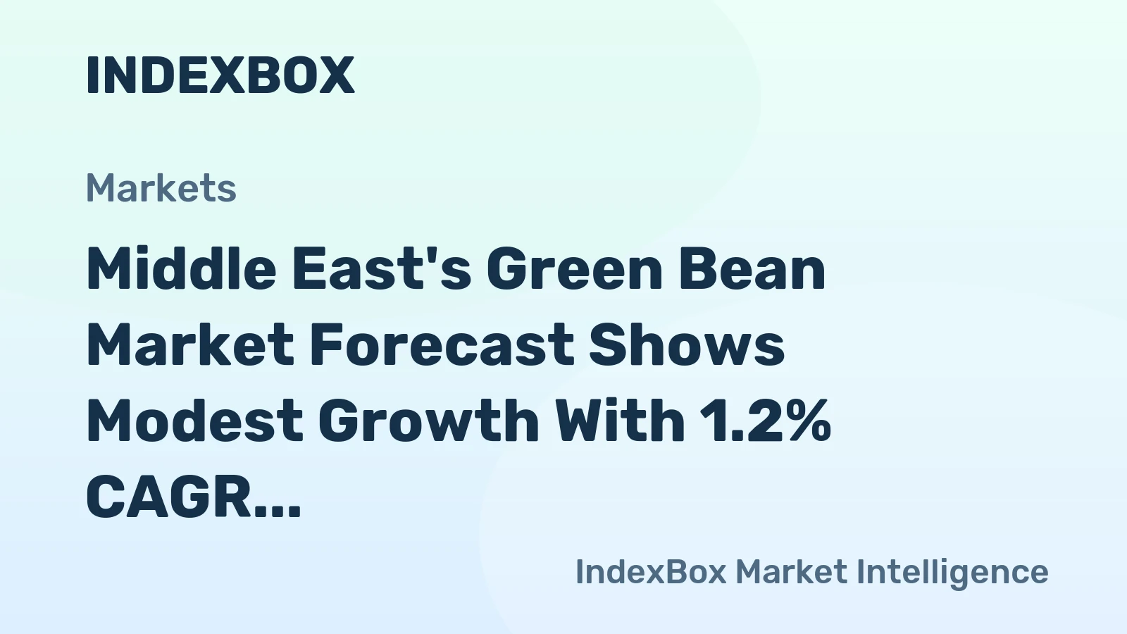 Middle East's Green Bean Market Forecast Shows Modest Growth With 1.2% CAGR Through 2035