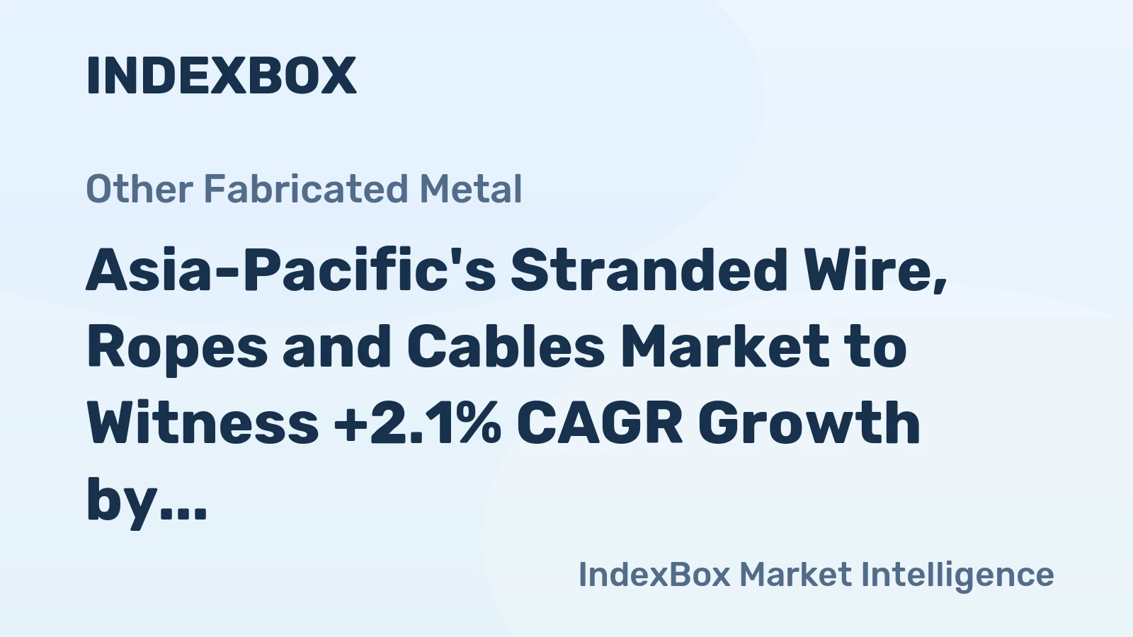 Asia-Pacific's Stranded Wire, Ropes and Cables Market to Witness +2.1% CAGR Growth by 2035