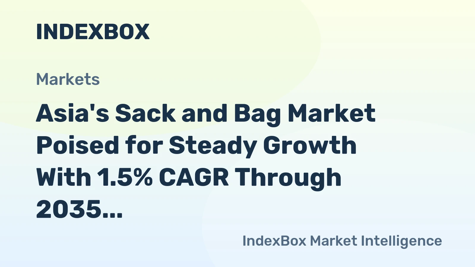 Asia's Sack and Bag Market Poised for Steady Growth With 1.5% CAGR Through 2035