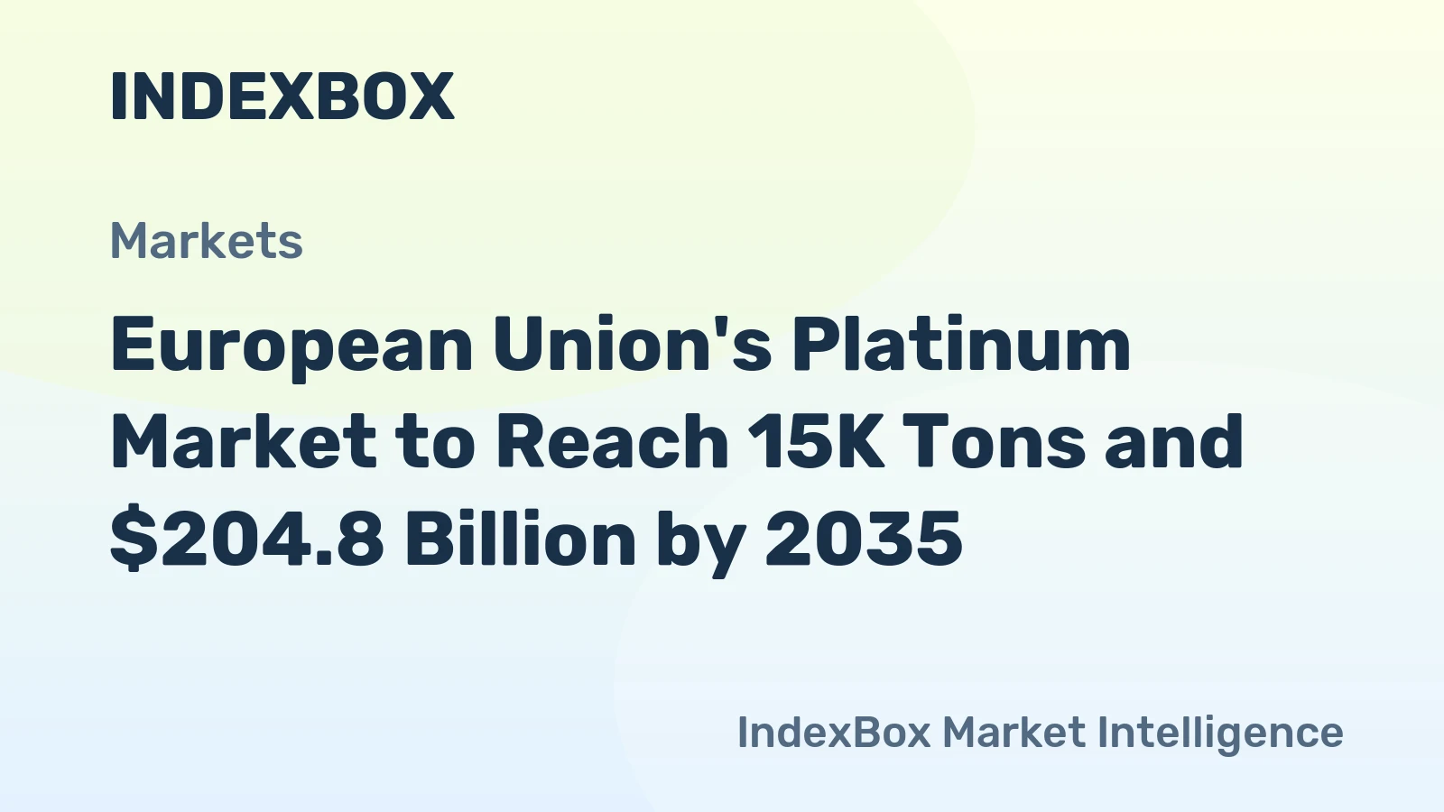 European Union's Platinum Market to Reach 15K Tons and $204.8 Billion by 2035