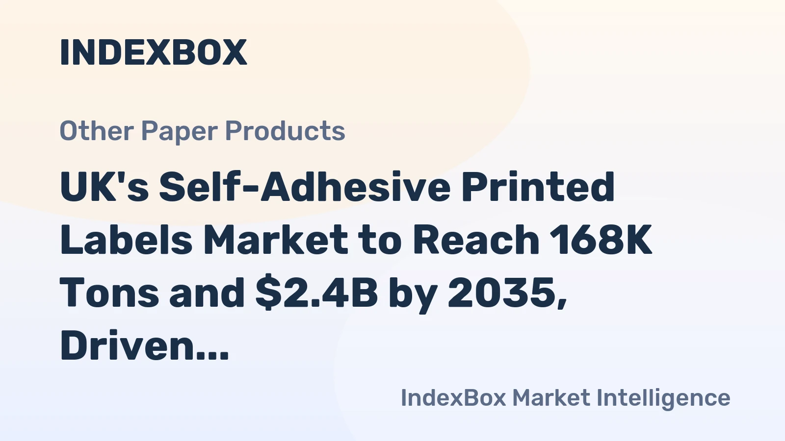 UK's Self-Adhesive Printed Labels Market to Reach 168K Tons and $2.4B by 2035, Driven by Increasing Demand