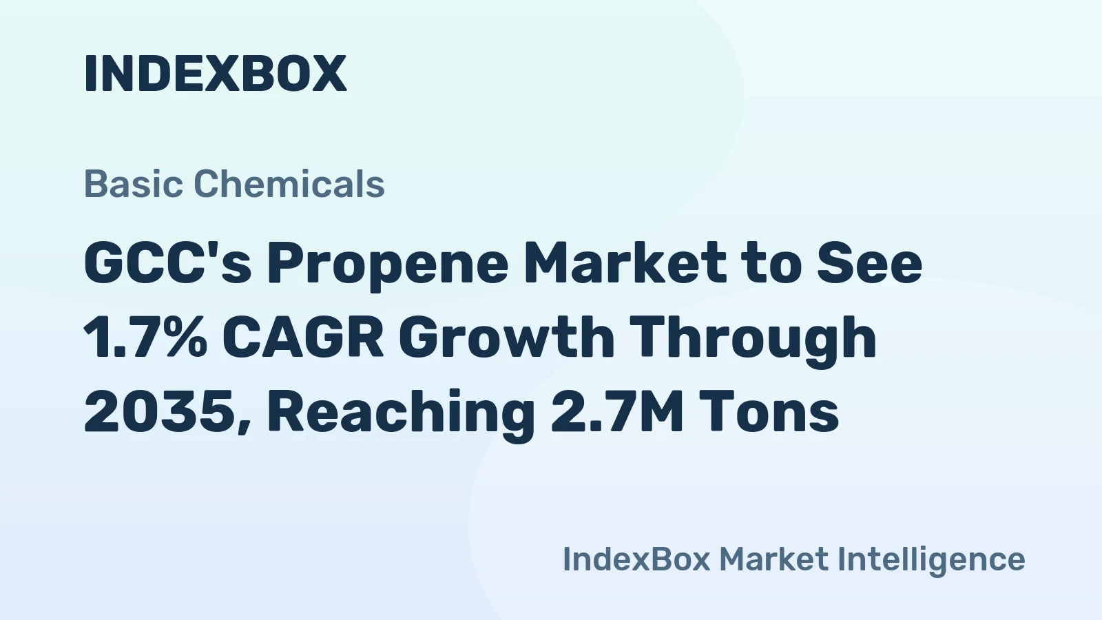 GCC's Propene Market to See 1.7% CAGR Growth Through 2035, Reaching 2.7M Tons