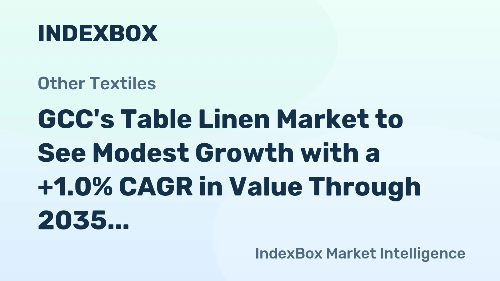 GCC's Table Linen Market to See Modest Growth with a +1.0% CAGR in Value Through 2035