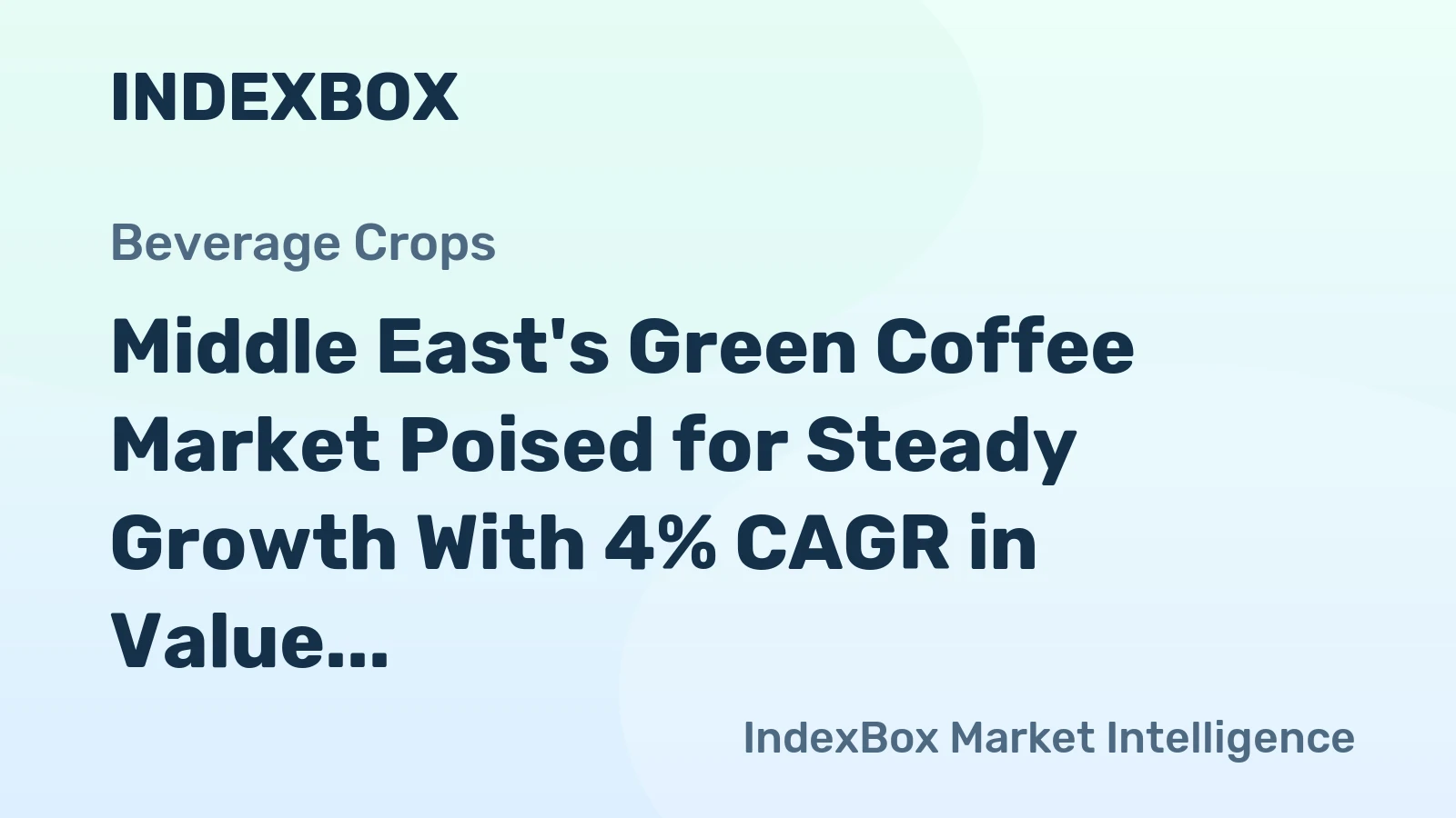 Middle East's Green Coffee Market Poised for Steady Growth With 4% CAGR in Value Through 2035
