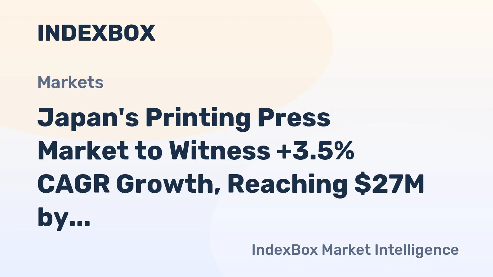 Japan's Printing Press Market to Witness +3.5% CAGR Growth, Reaching $27M by 2035
