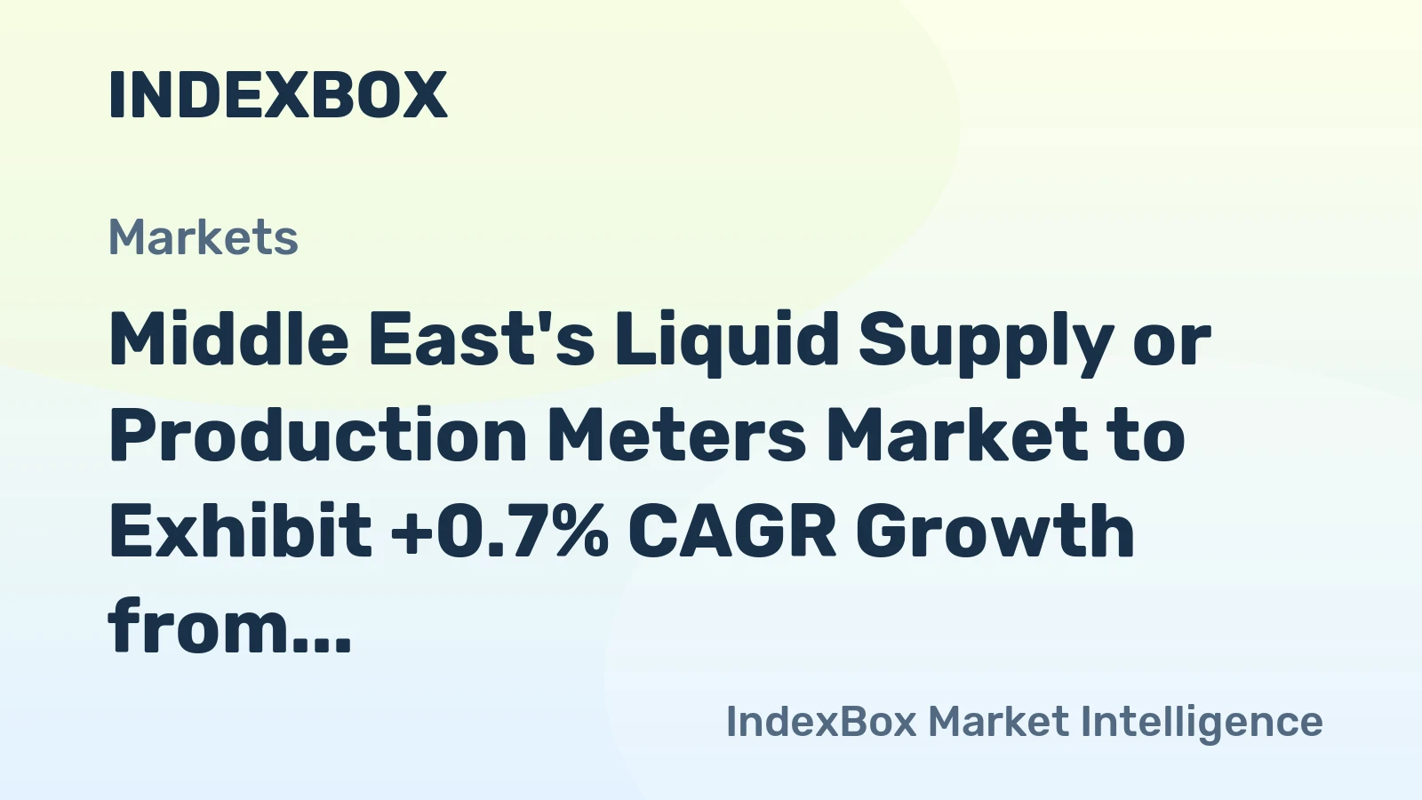 Middle East's Liquid Supply or Production Meters Market to Exhibit +0.7% CAGR Growth from 2024 to 2035