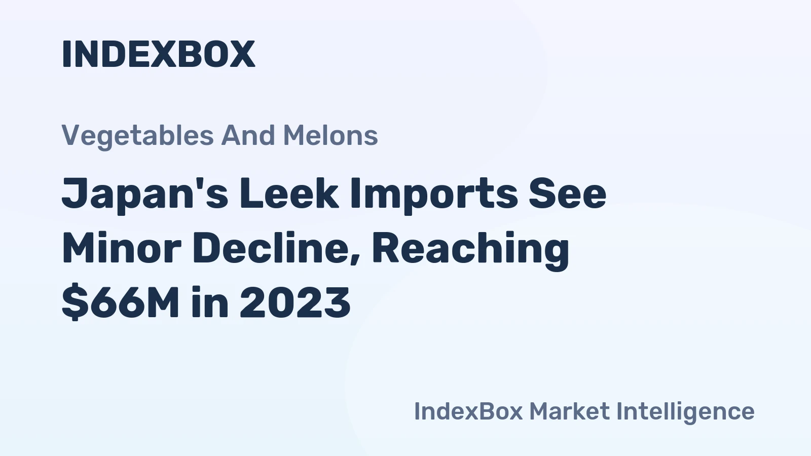 Japan's Leek Imports See Minor Decline, Reaching $66M in 2023