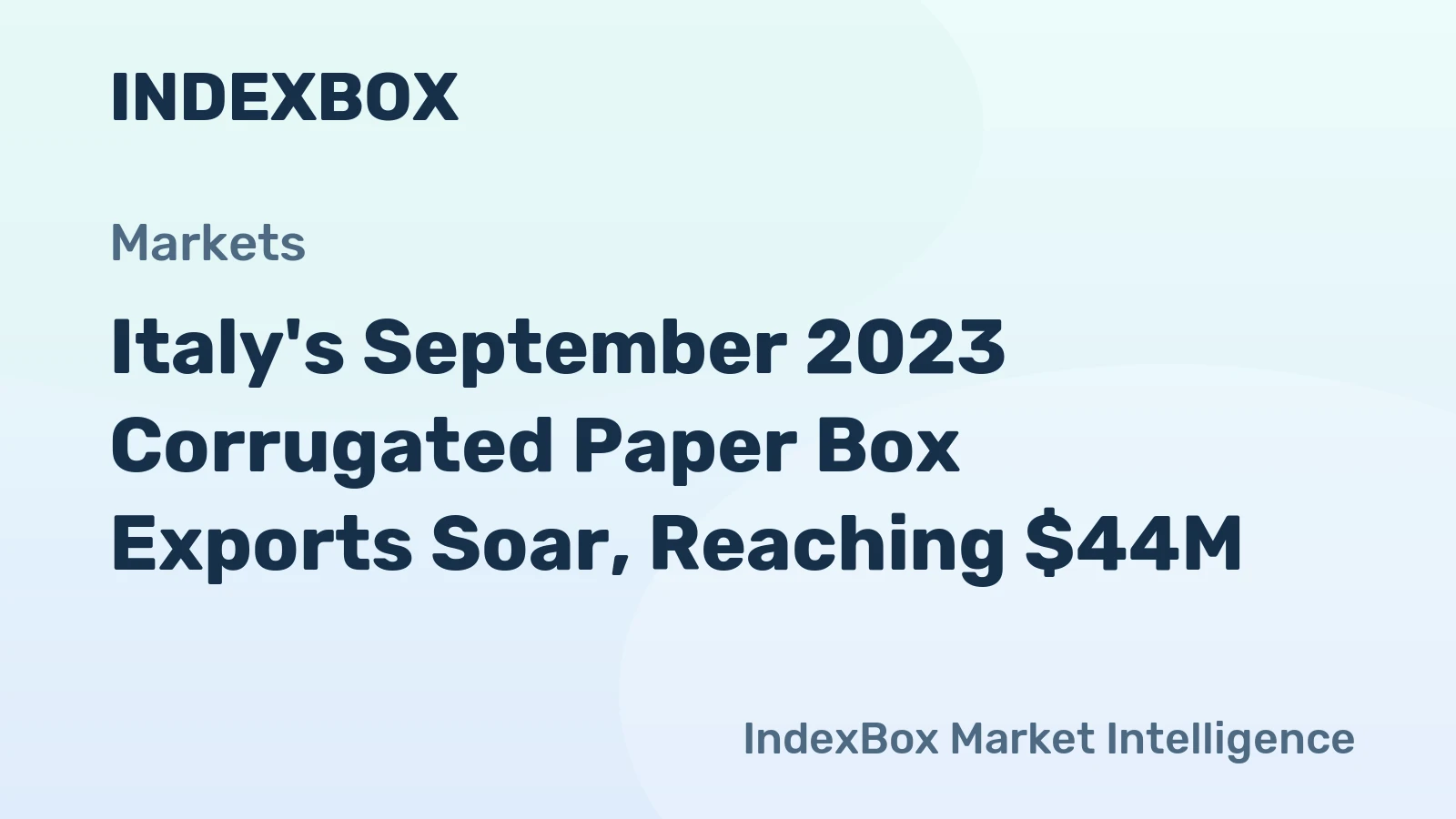 Italy's September 2023 Corrugated Paper Box Exports Soar, Reaching $44M