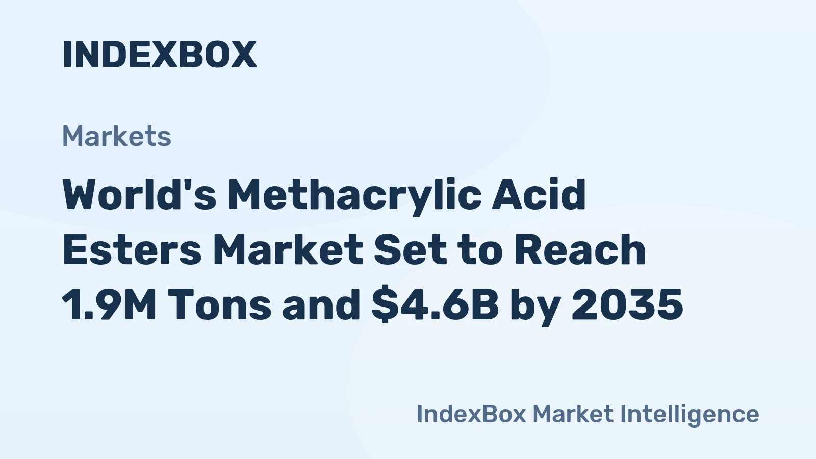 World's Methacrylic Acid Esters Market Set to Reach 1.9M Tons and $4.6B by 2035