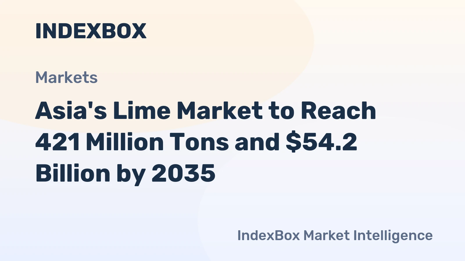 Asia's Lime Market to Reach 421 Million Tons and $54.2 Billion by 2035
