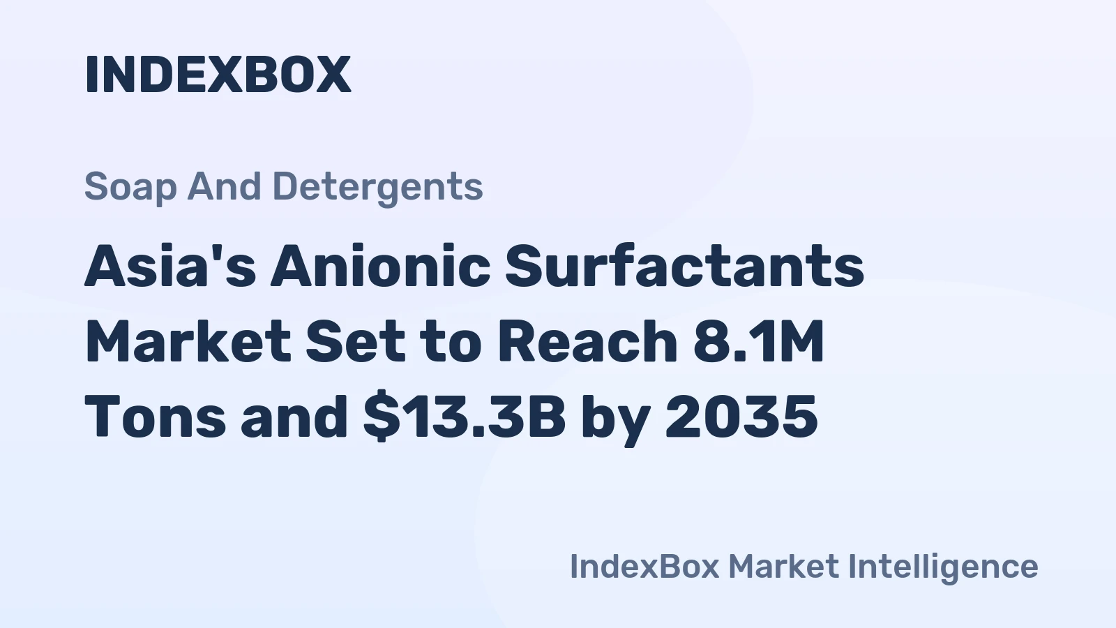 Asia's Anionic Surfactants Market Set to Reach 8.1M Tons and $13.3B by 2035