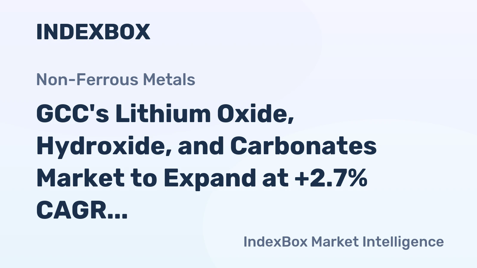 GCC's Lithium Oxide, Hydroxide, and Carbonates Market to Expand at +2.7% CAGR, Reaching $13M by 2035