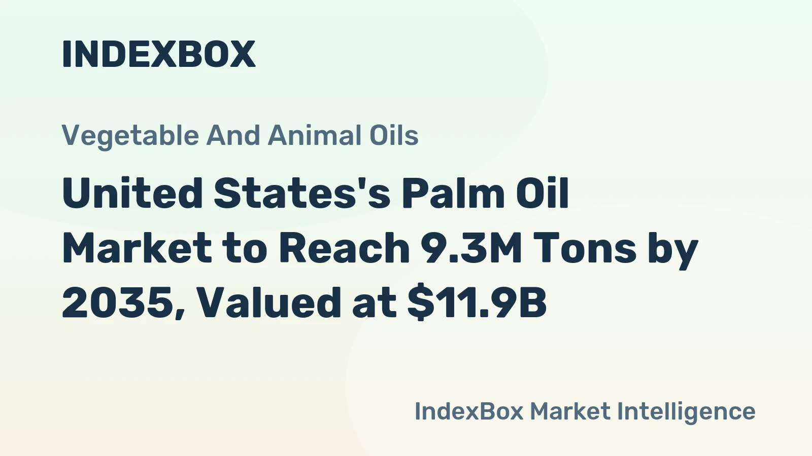 United States's Palm Oil Market to Reach 9.3M Tons by 2035, Valued at $11.9B