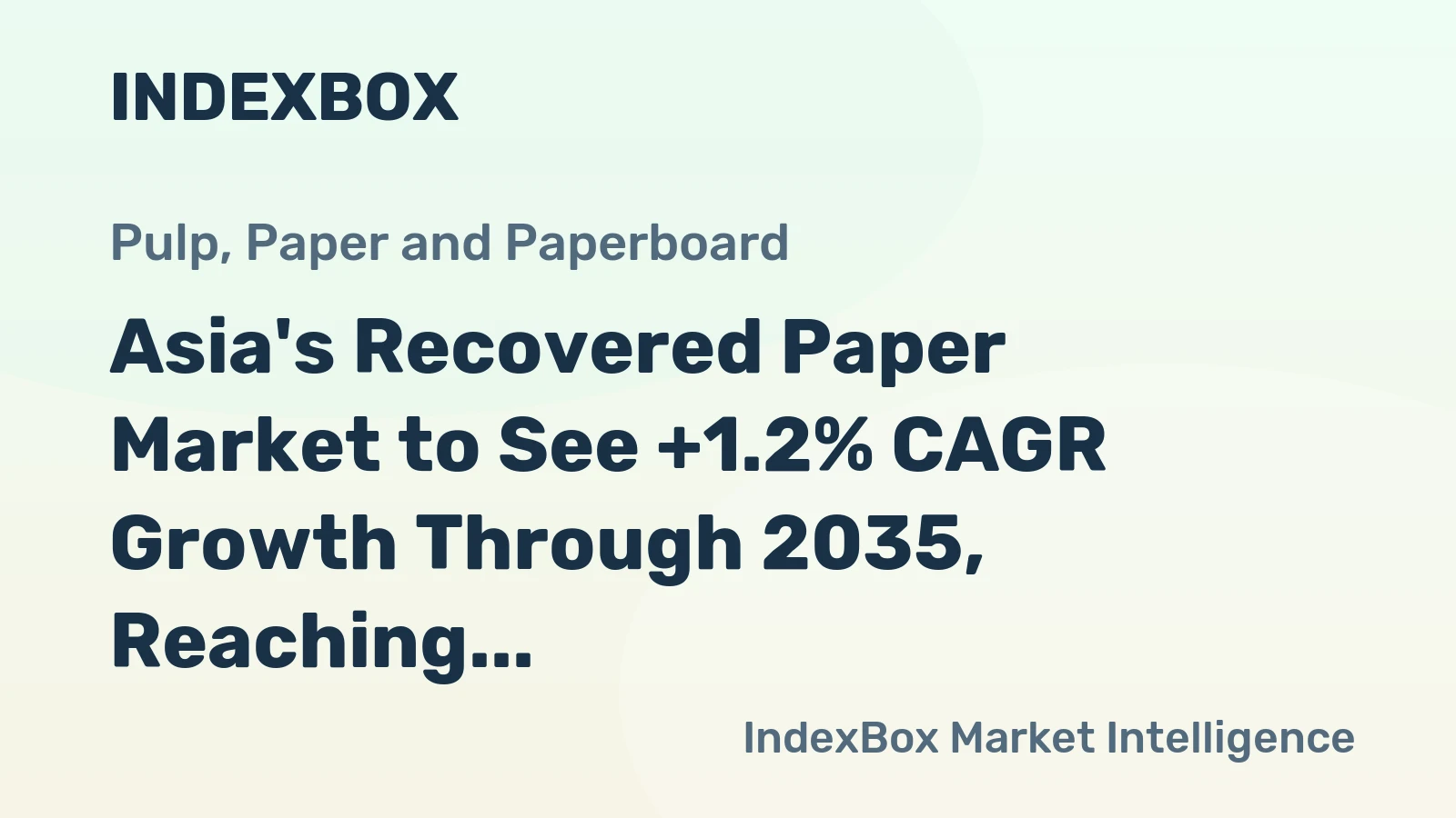 Asia's Recovered Paper Market to See +1.2% CAGR Growth Through 2035, Reaching $33.3B in Value
