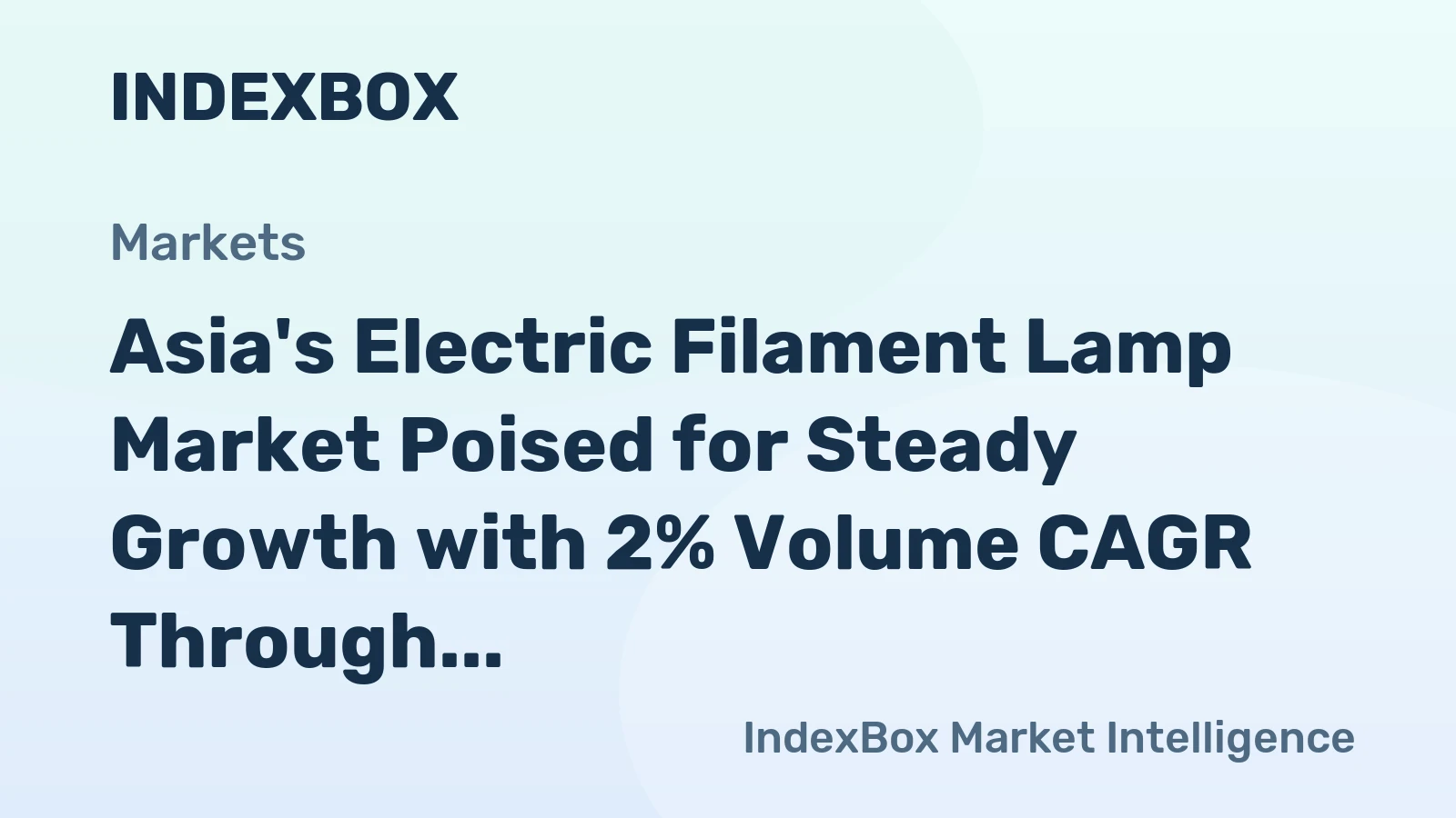 Asia's Electric Filament Lamp Market Poised for Steady Growth with 2% Volume CAGR Through 2035