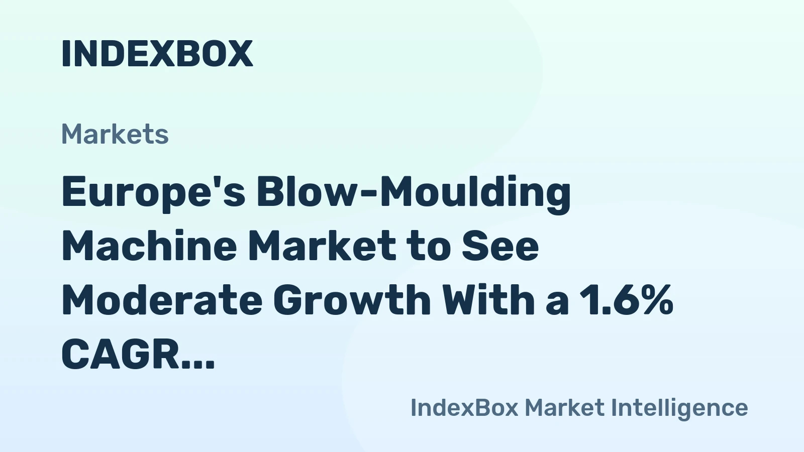 Europe's Blow-Moulding Machine Market to See Moderate Growth With a 1.6% CAGR in Value Through 2035