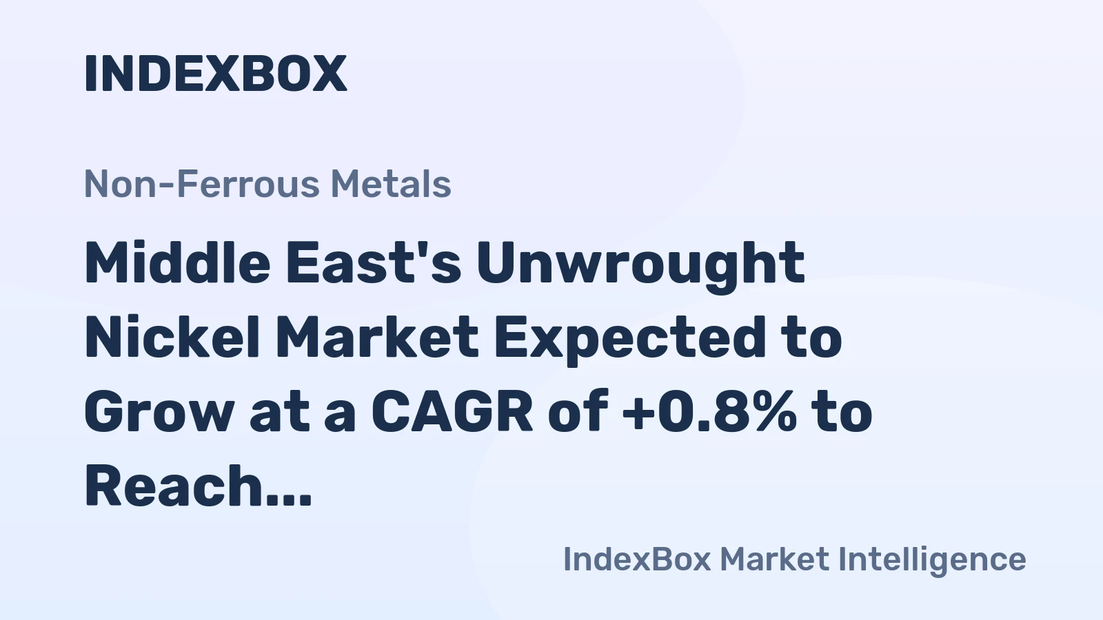 Middle East's Unwrought Nickel Market Expected to Grow at a CAGR of +0.8% to Reach $3.4B by 2035