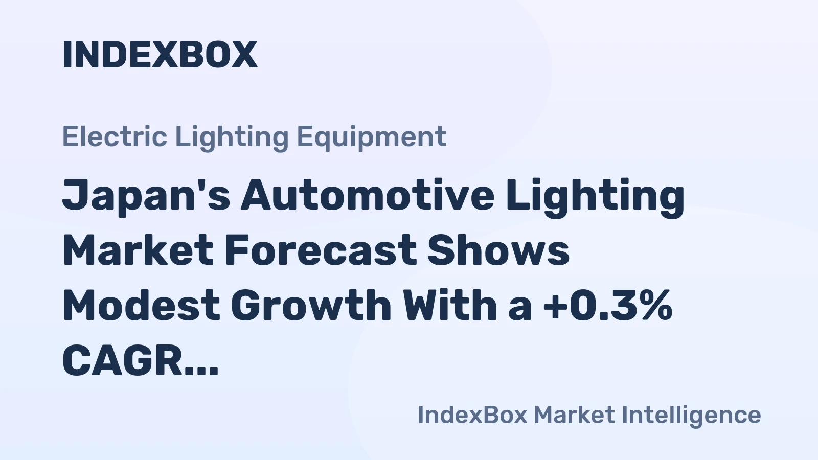 Japan's Automotive Lighting Market Forecast Shows Modest Growth With a +0.3% CAGR