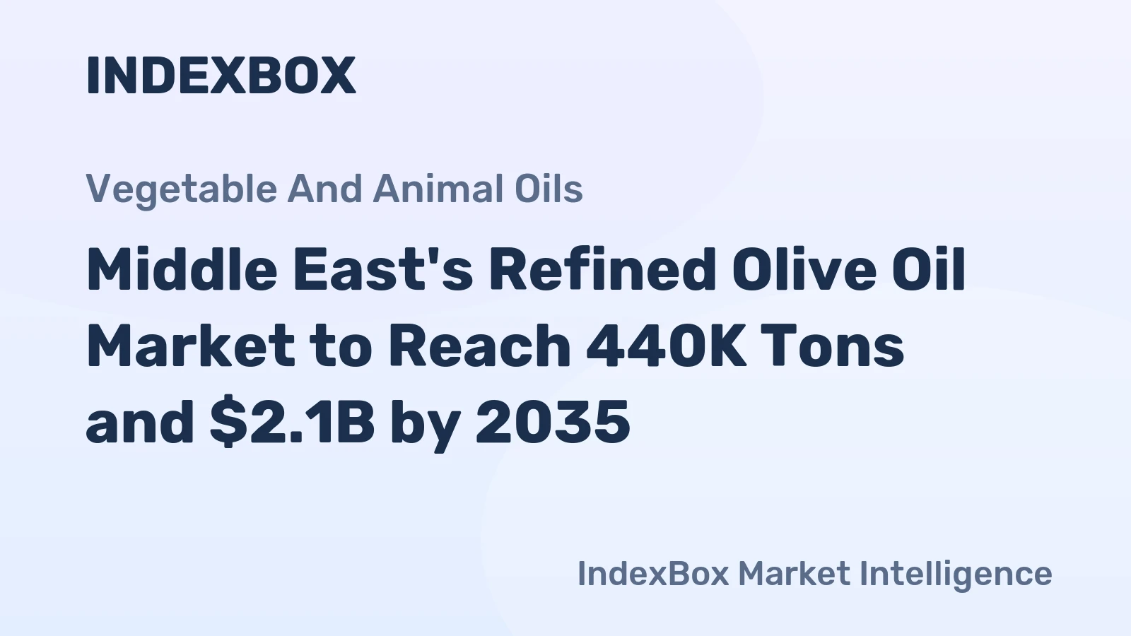 Middle East's Refined Olive Oil Market to Reach 440K Tons and $2.1B by 2035