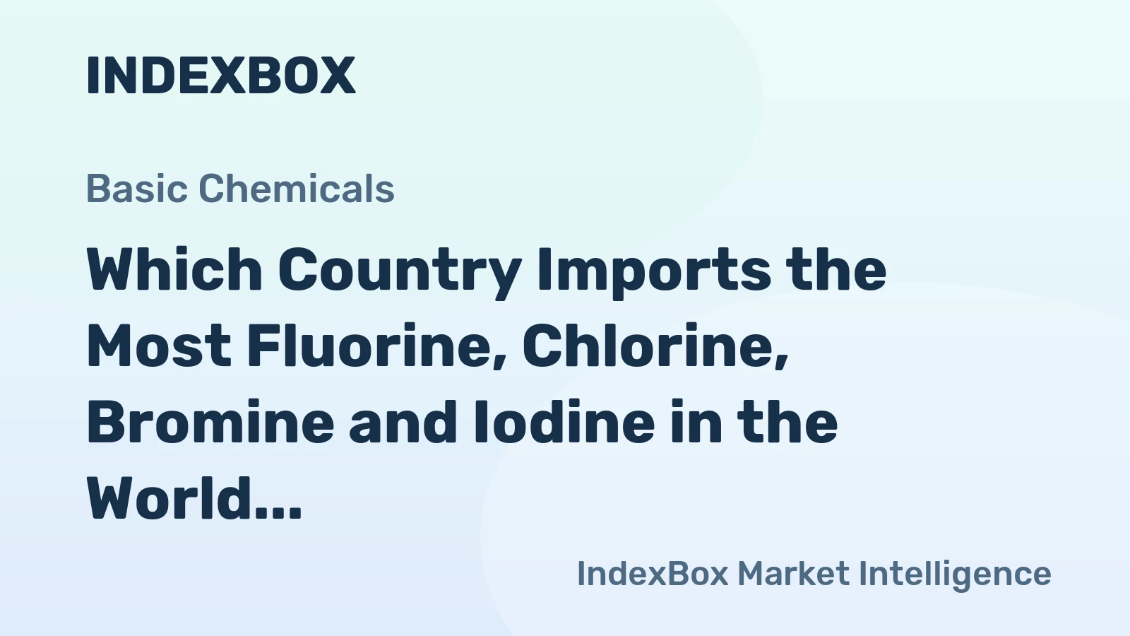 Which Country Imports the Most Fluorine, Chlorine, Bromine and Iodine in the World?