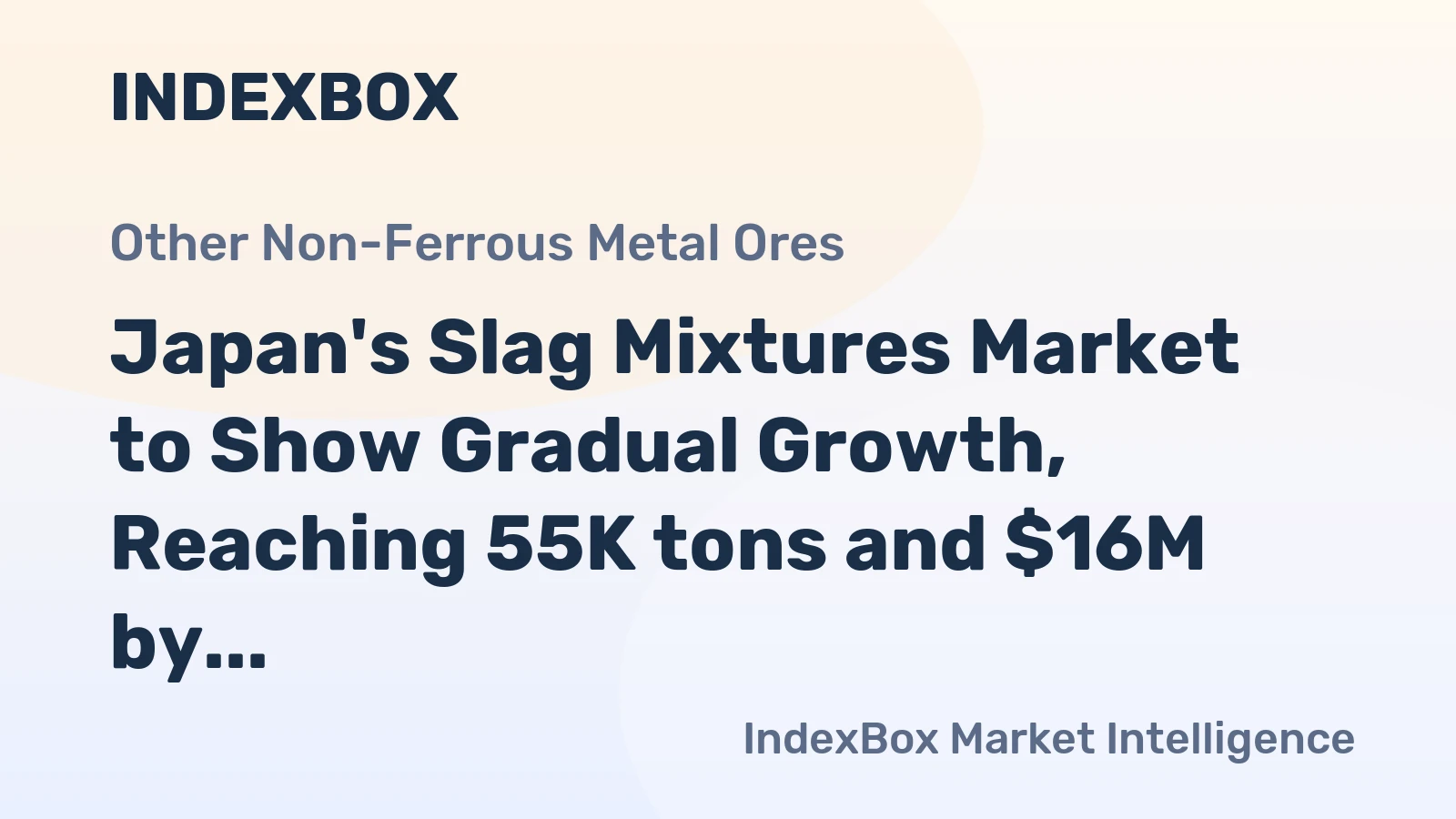 Japan's Slag Mixtures Market to Show Gradual Growth, Reaching 55K tons and $16M by 2035
