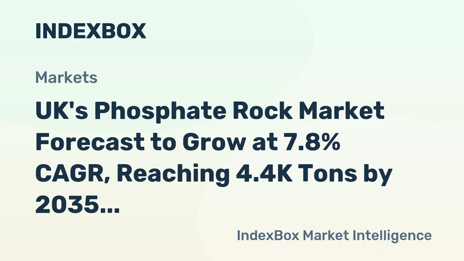 UK's Phosphate Rock Market Forecast to Grow at 7.8% CAGR, Reaching 4.4K Tons by 2035 on Rising Demand