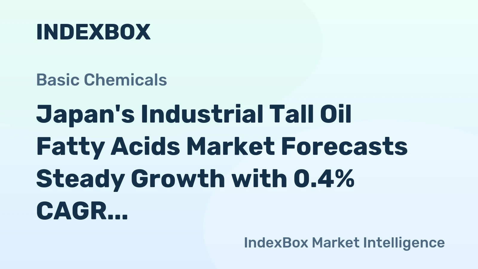 Japan's Industrial Tall Oil Fatty Acids Market Forecasts Steady Growth with 0.4% CAGR Through 2035