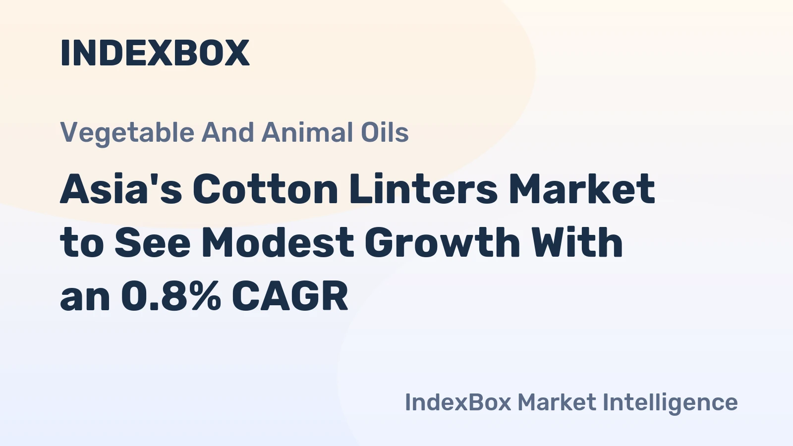 Asia's Cotton Linters Market to See Modest Growth With an 0.8% CAGR