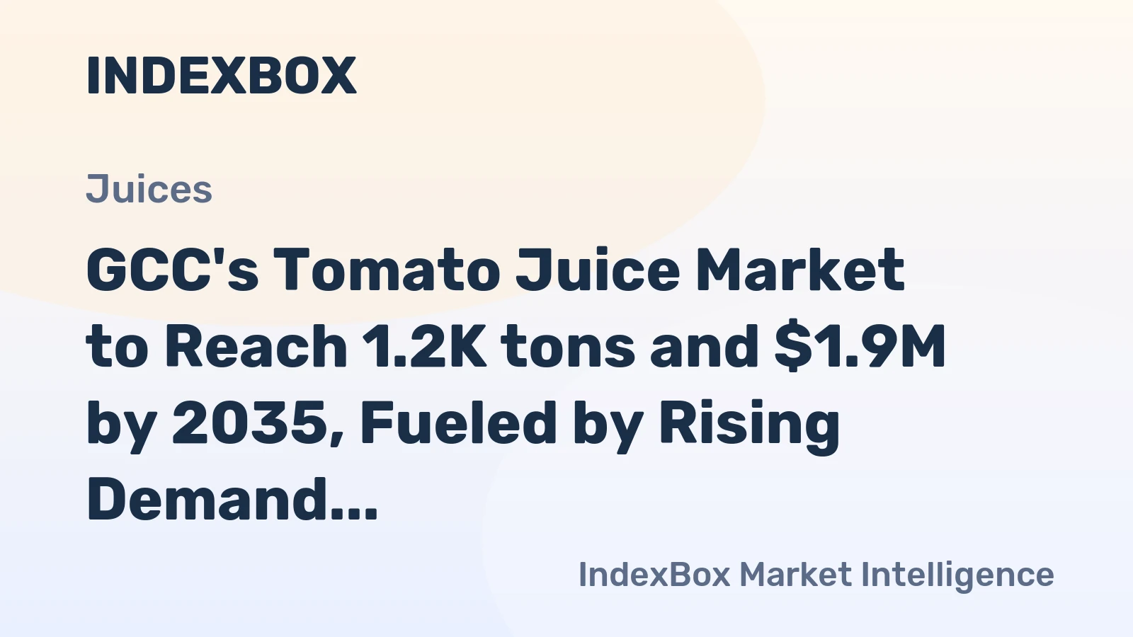 GCC's Tomato Juice Market to Reach 1.2K tons and $1.9M by 2035, Fueled by Rising Demand