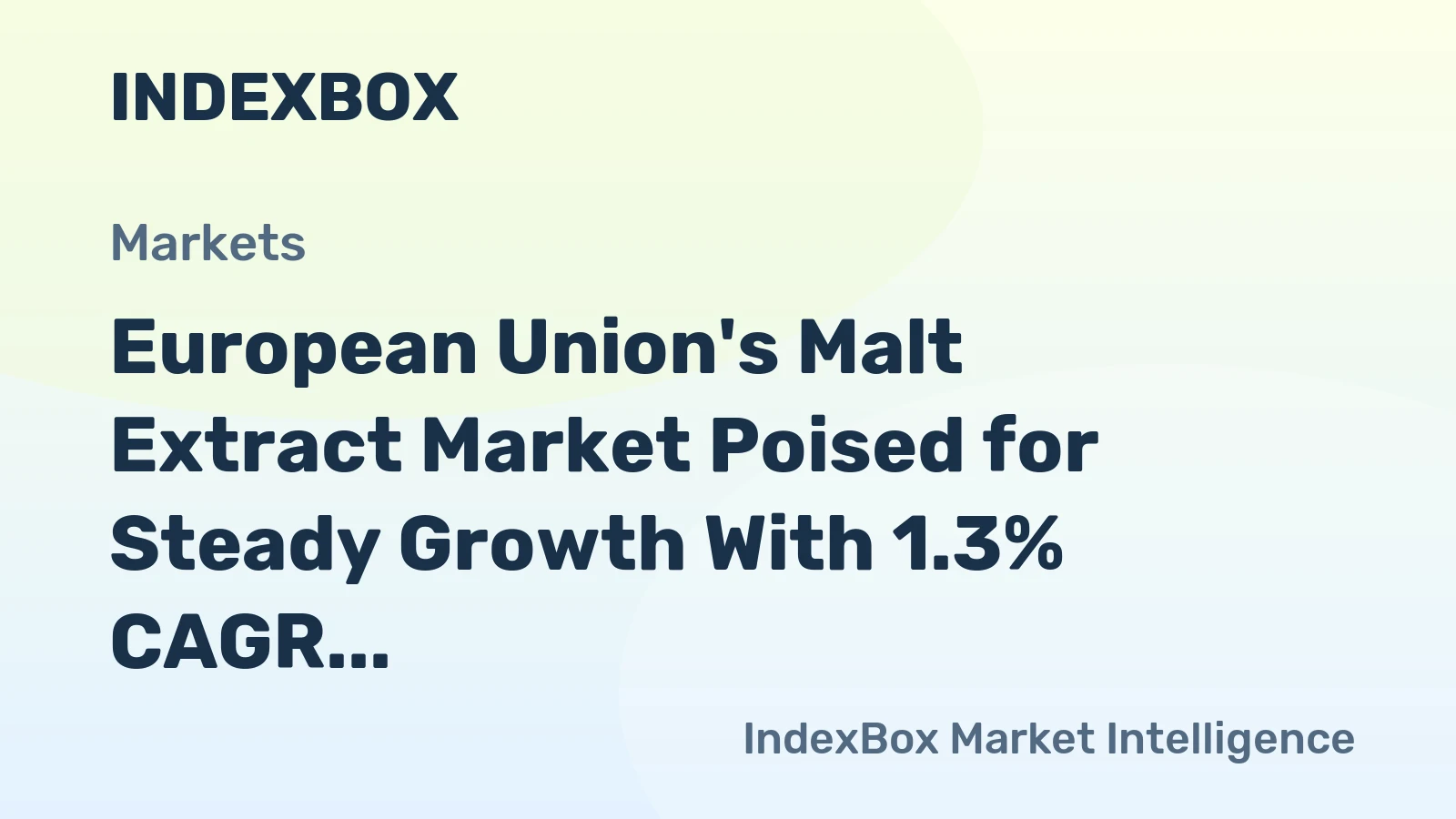 European Union's Malt Extract Market Poised for Steady Growth With 1.3% CAGR Through 2035