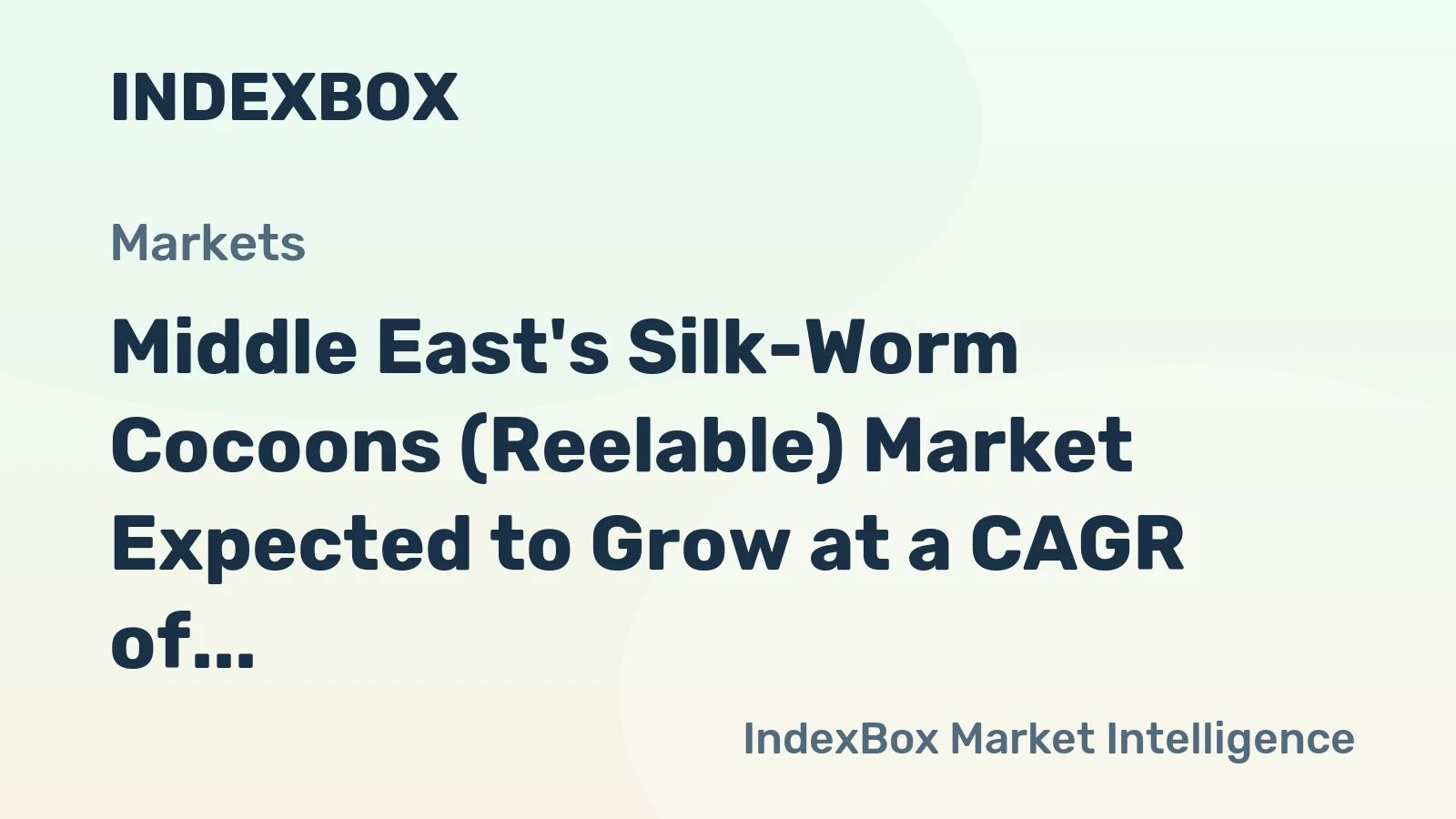 Middle East's Silk-Worm Cocoons (Reelable) Market Expected to Grow at a CAGR of +0.9% Over Next Decade