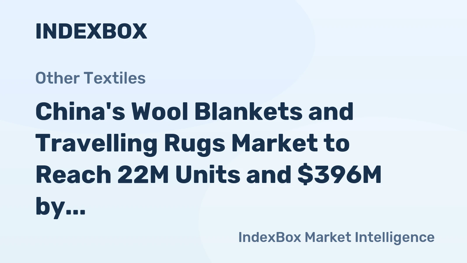 China's Wool Blankets and Travelling Rugs Market to Reach 22M Units and $396M by 2035