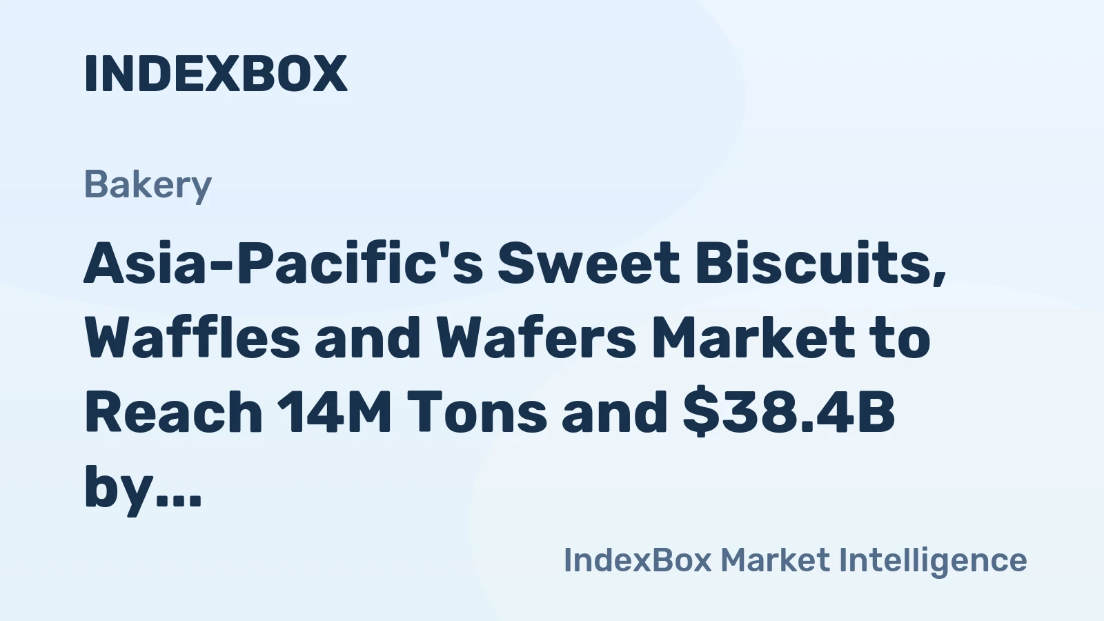 Asia-Pacific's Sweet Biscuits, Waffles and Wafers Market to Reach 14M Tons and $38.4B by 2035