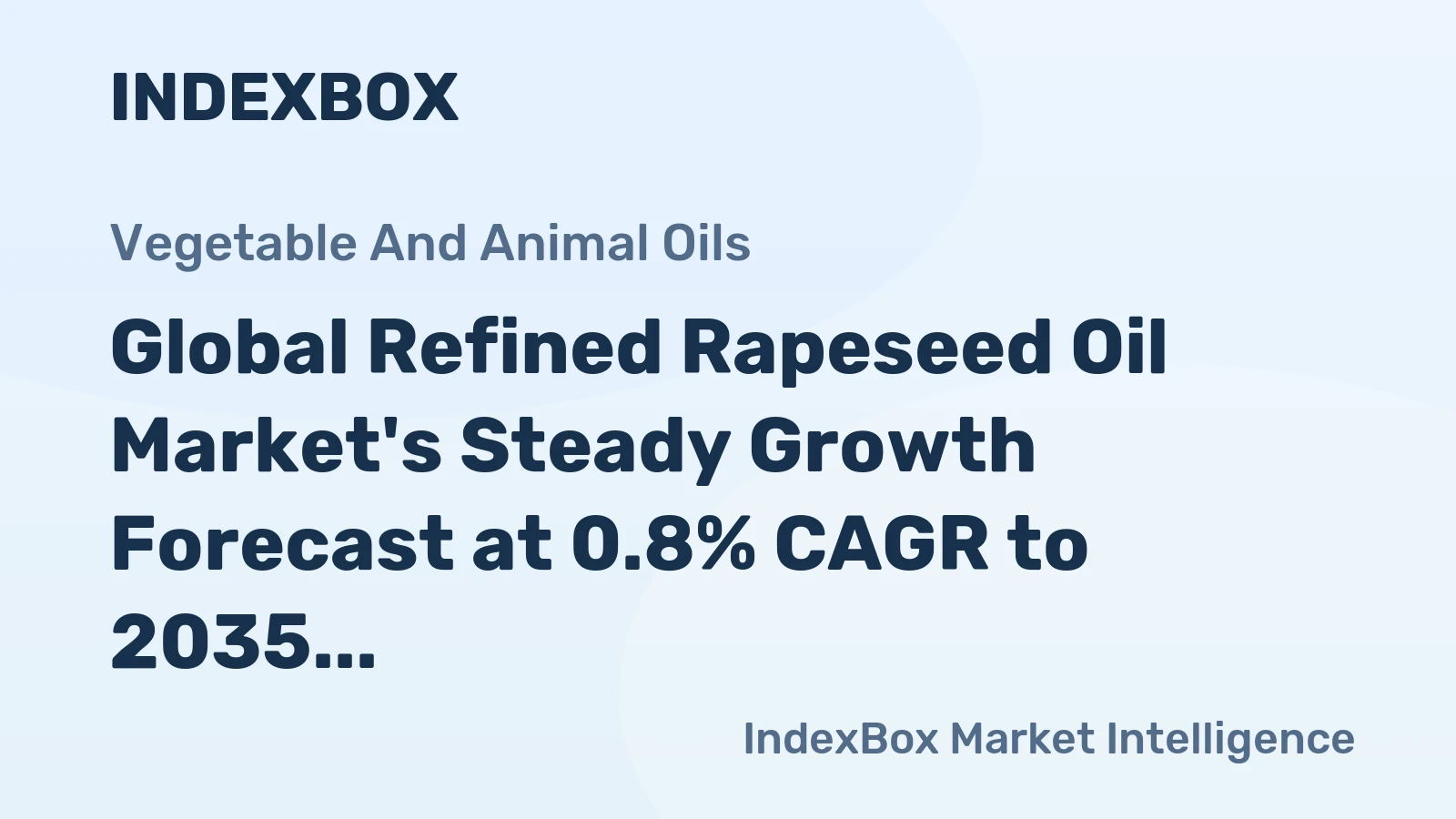 Global Refined Rapeseed Oil Market's Steady Growth Forecast at 0.8% CAGR to 2035