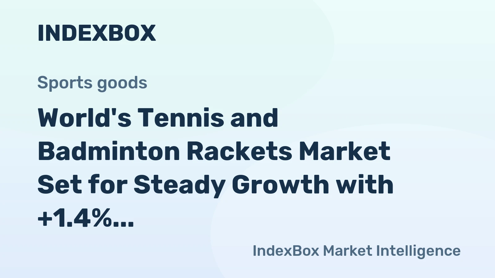 World's Tennis and Badminton Rackets Market Set for Steady Growth with +1.4% CAGR