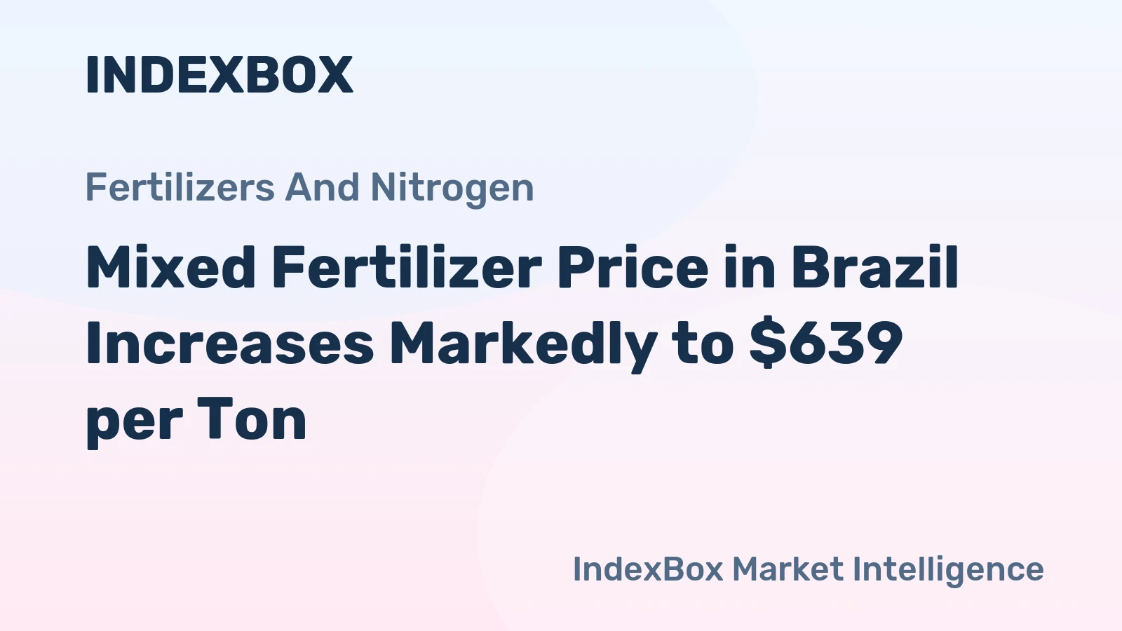 Mixed Fertilizer Price in Brazil Increases Markedly to $639 per Ton