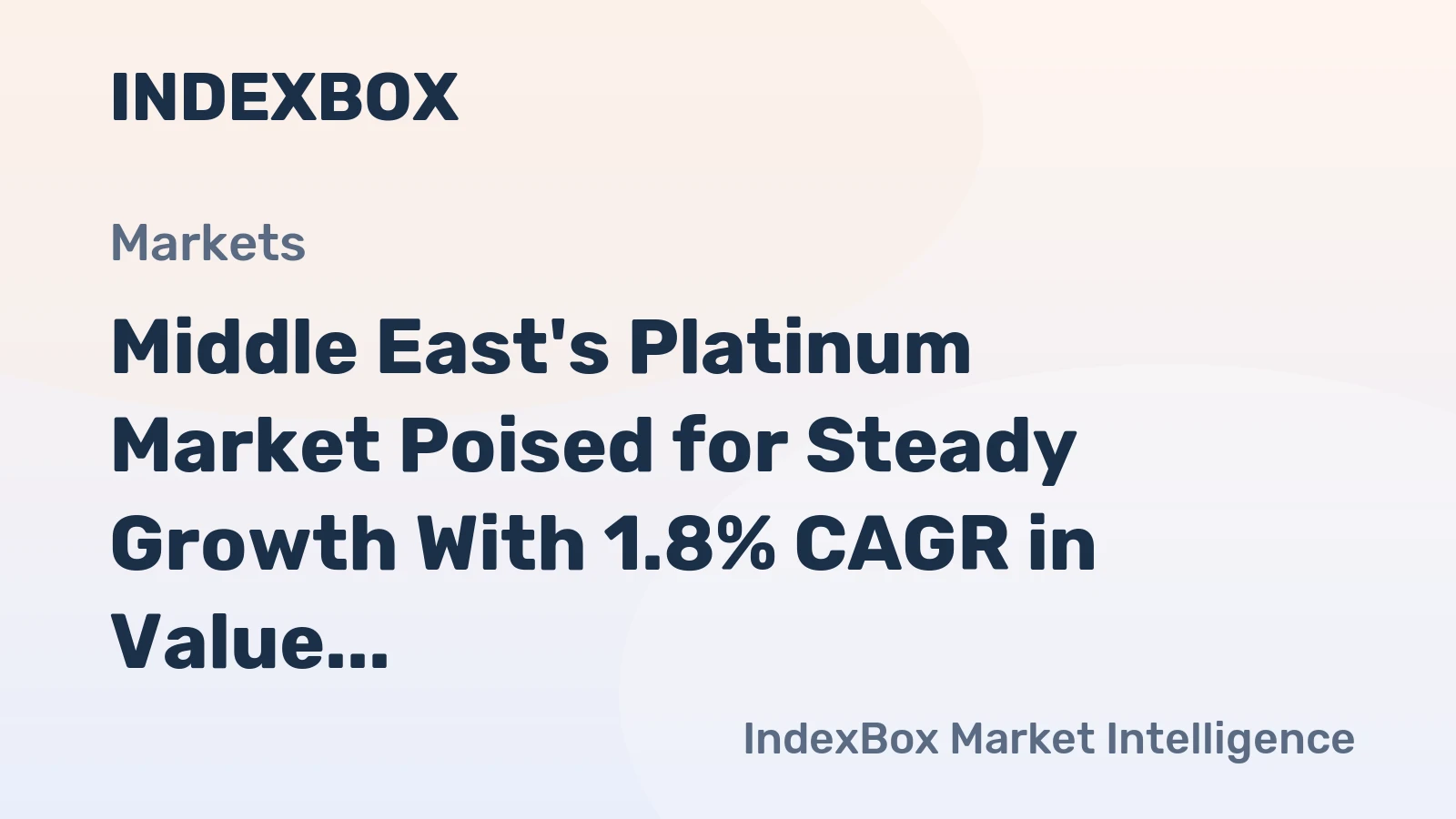 Middle East's Platinum Market Poised for Steady Growth With 1.8% CAGR in Value Through 2035