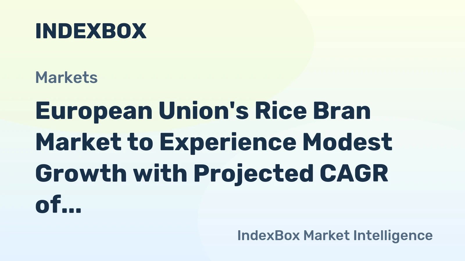 European Union's Rice Bran Market to Experience Modest Growth with Projected CAGR of +0.5%
