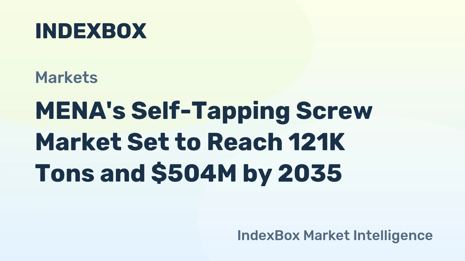 MENA's Self-Tapping Screw Market Set to Reach 121K Tons and $504M by 2035